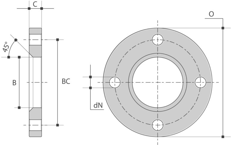 Bride tournante aluminium TYPE A/C - DIN 2642 |Sadel SA